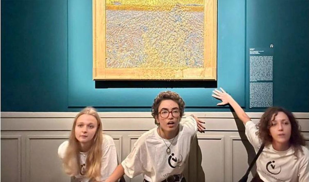 Climate activists hurl pea soup on Van Gogh in Rome - Raw Story