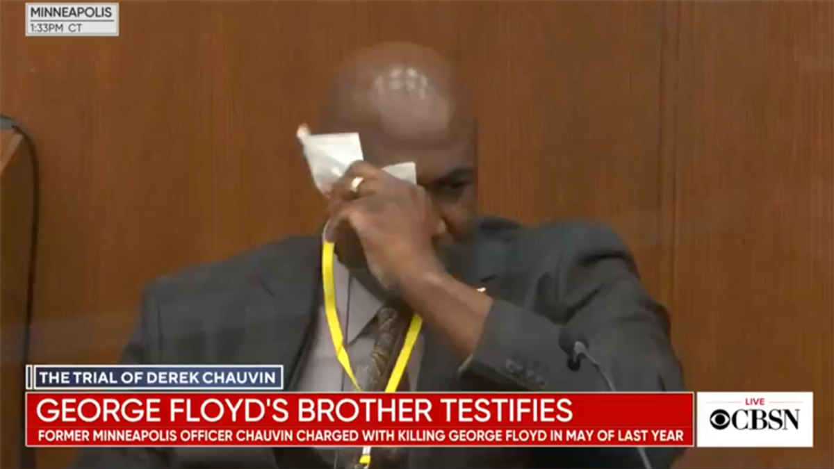 WATCH: George Floyd’s brother cries on the stand while testifying about ...
