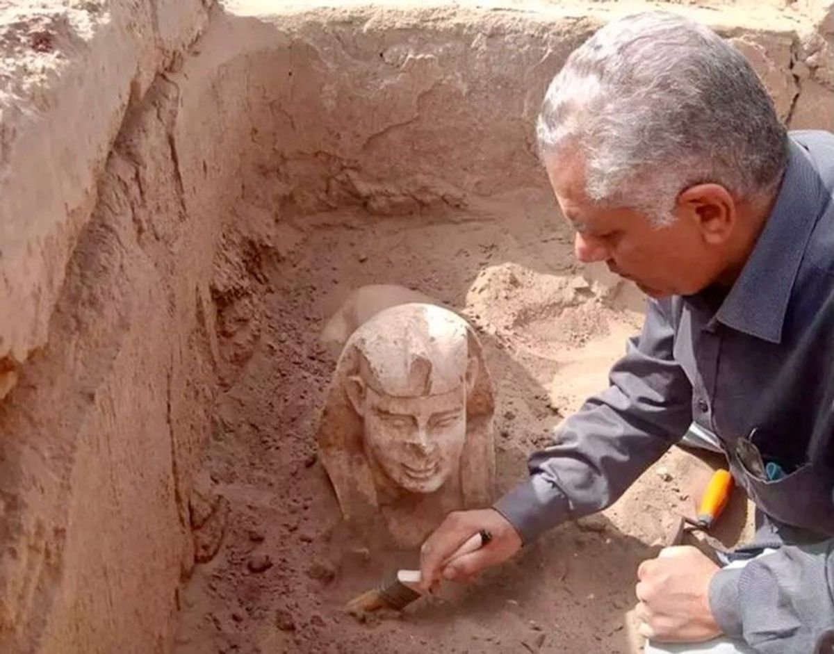 Smiley, dimpled sphinx statue unearthed in Egypt - Raw Story